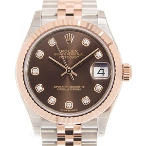NEW ROLEX DATEJUST 278271-0028 CHOCOLATE BROWN SET WITH DIAMONDS