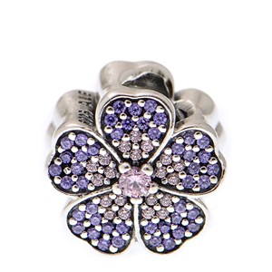 NEW PANDORA ACCESSORY 791481PCZ SILVER PURPLE FLOWER