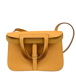 全新 HERMES 愛馬仕 手袋 HALZAN 25 28 單肩包/斜挎包/手提包 馬蹄包 焦糖色